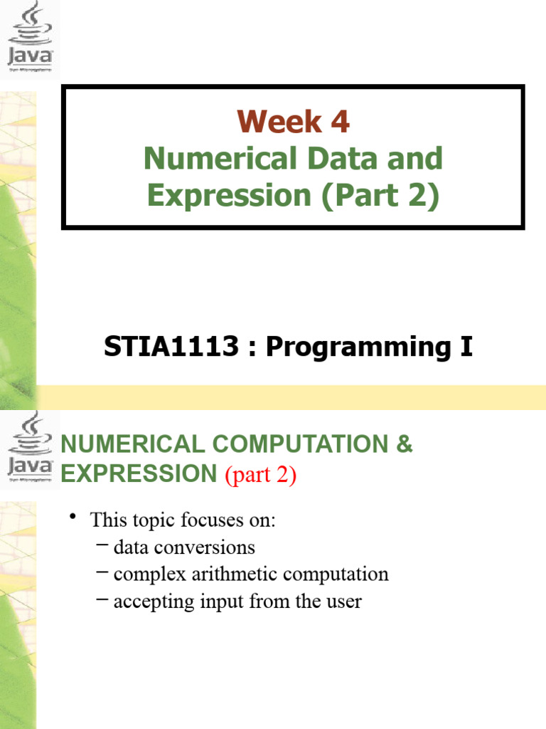 Chapter3 Numerical Data And Expression Part 2 Pdf Data Type Integer Computer Science