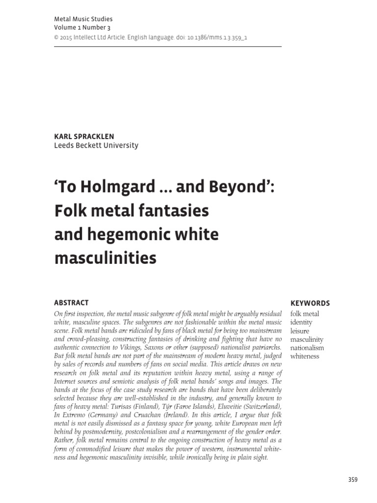 To Holmgard and Beyond - Karl Spracklen | PDF