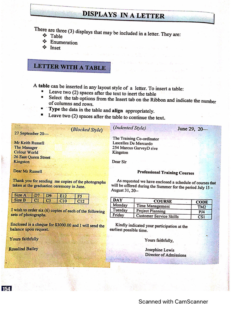 Continuation Pages and Displays in A Letter | PDF