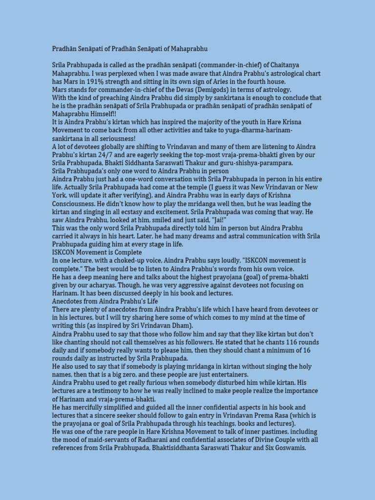 Pradhan Senapati of Pradhan Senapati of Mahaprabhu | PDF