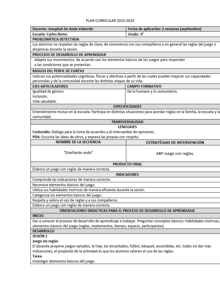 Actividad Tercer Grado Primer Componente-1 | PDF | Aprendizaje | Plan de estudios