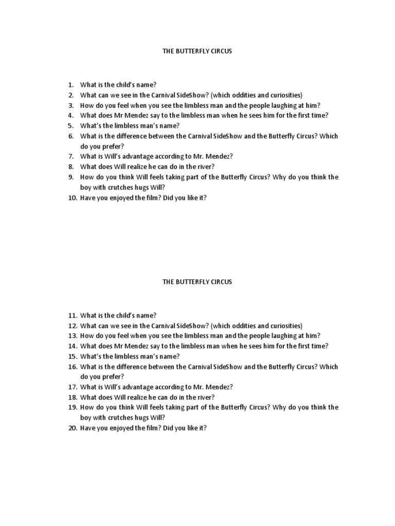 The Butterfly Circus | PDF | Leisure