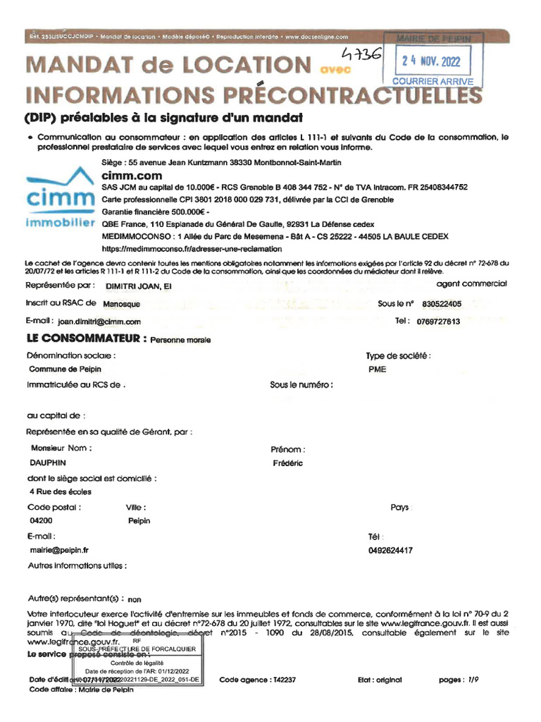 Mandat Type de Location | PDF