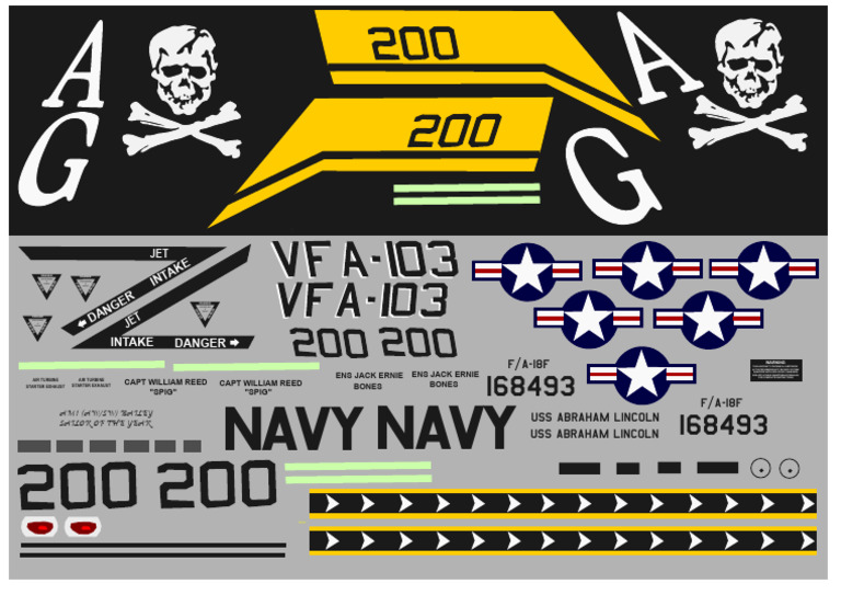 Fa 18f Jolly Rogers Decal A323 Pdf Manufactured Goods Jet Aircraft
