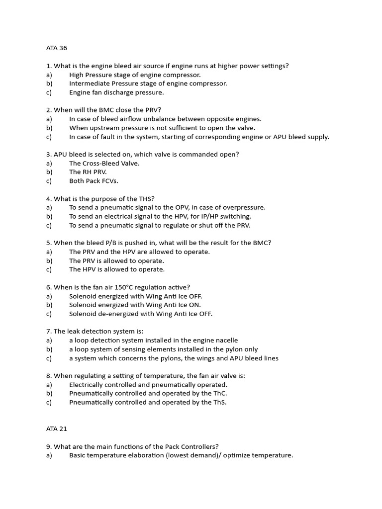 Ata 36 | PDF | Landing Gear | Valve