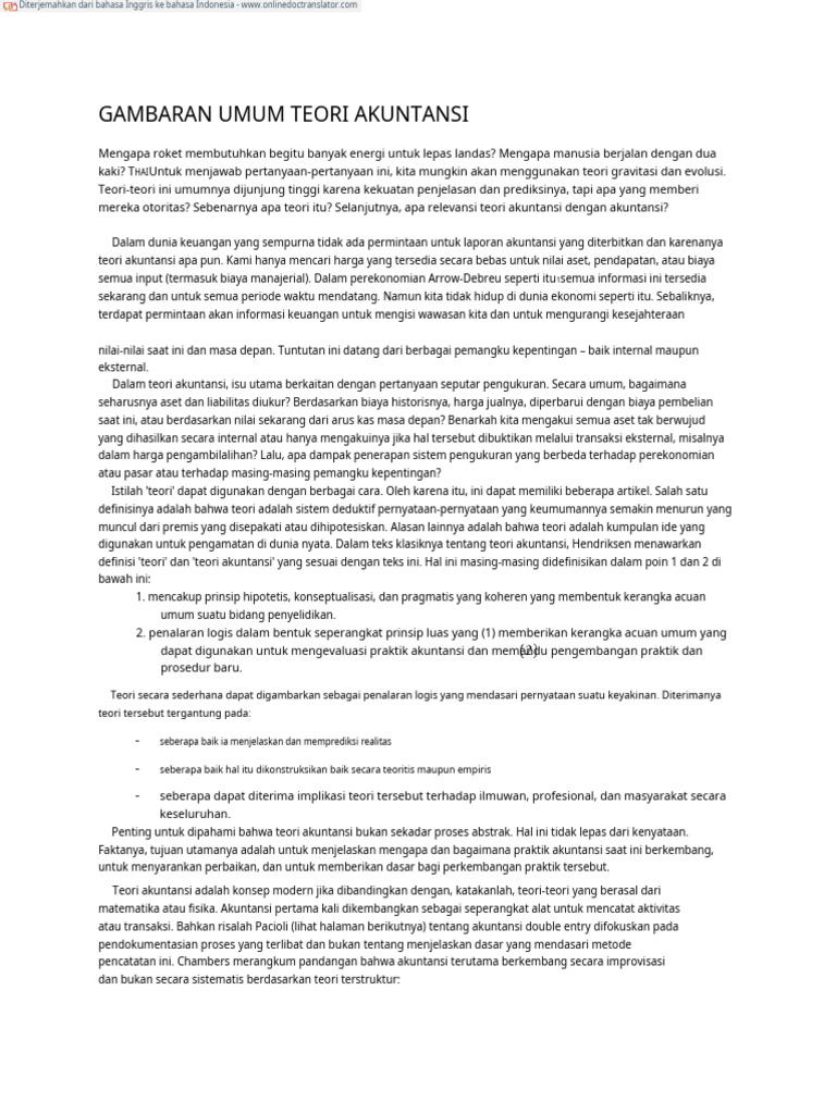 OVERVIEW OF ACCOUNTING THEORY - En.id | PDF | Karier & Perkembangan