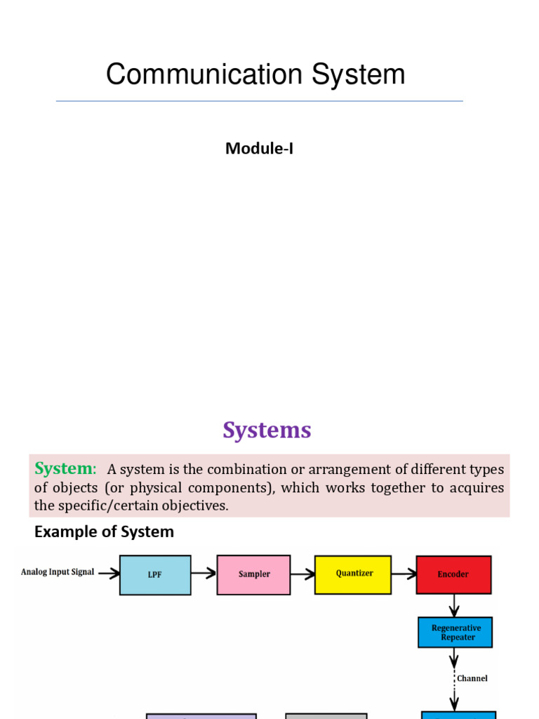 COMMUNICATION SYSTEM - Module-I | PDF | Telecommunications | Signal To ...