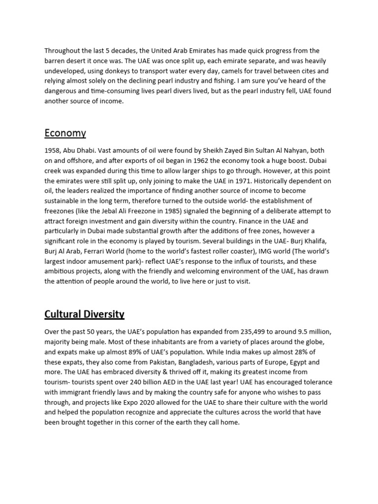 Uae Over 50 Years Pdf United Arab Emirates Dubai