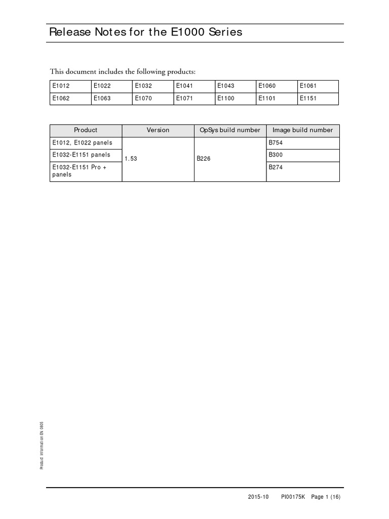 E1000 Series Release Notes 2015-10 | PDF | File Transfer Protocol | Usb ...