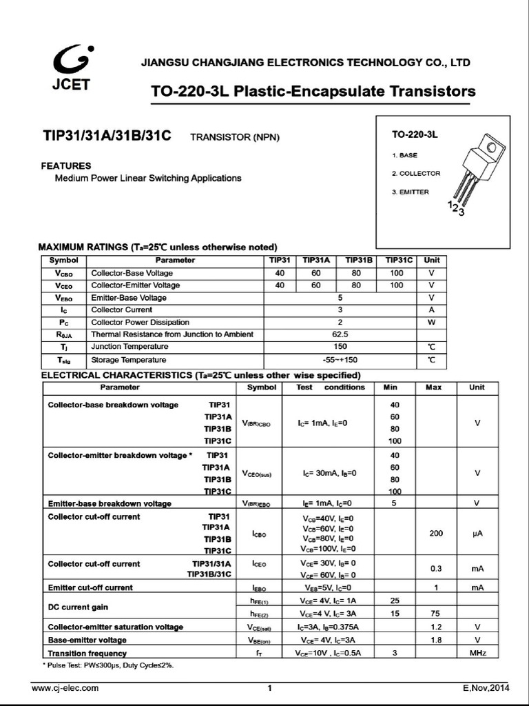 Transistor tip 31C | PDF
