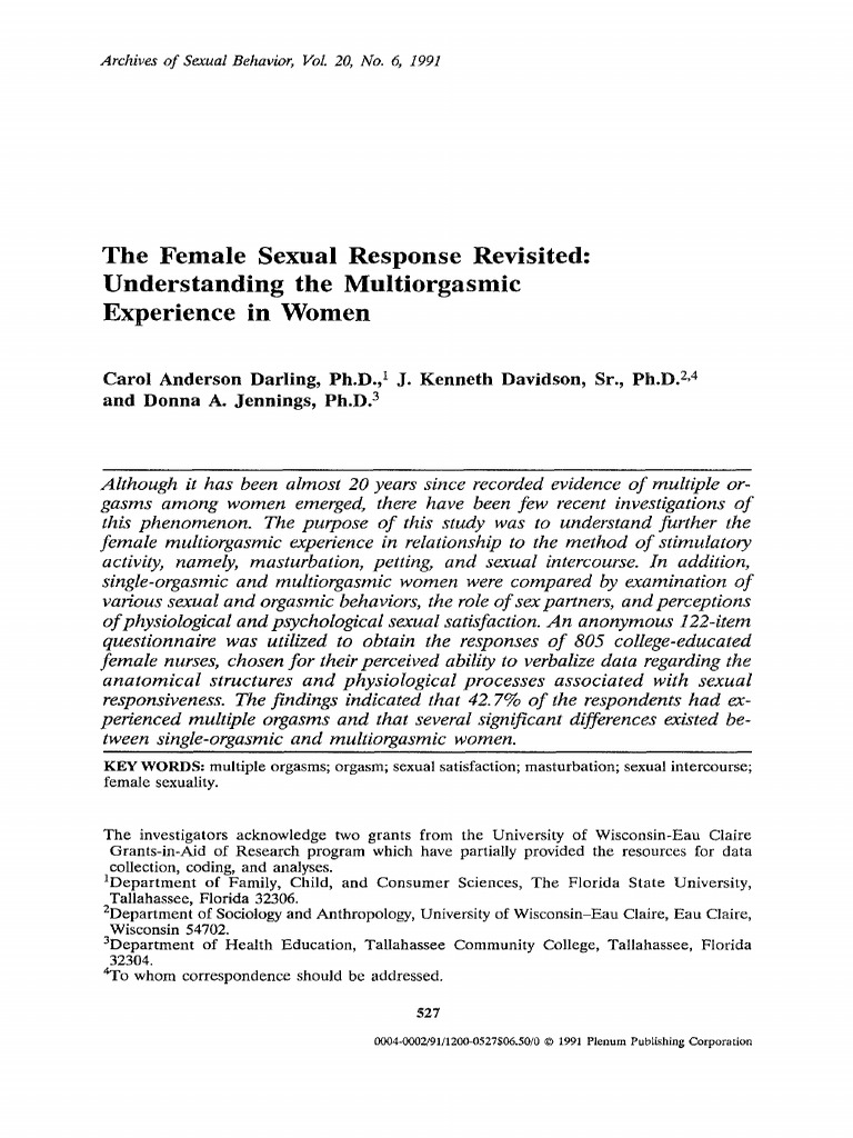 The Female Sexual Response Revisited Understanding | PDF | Orgasm ...