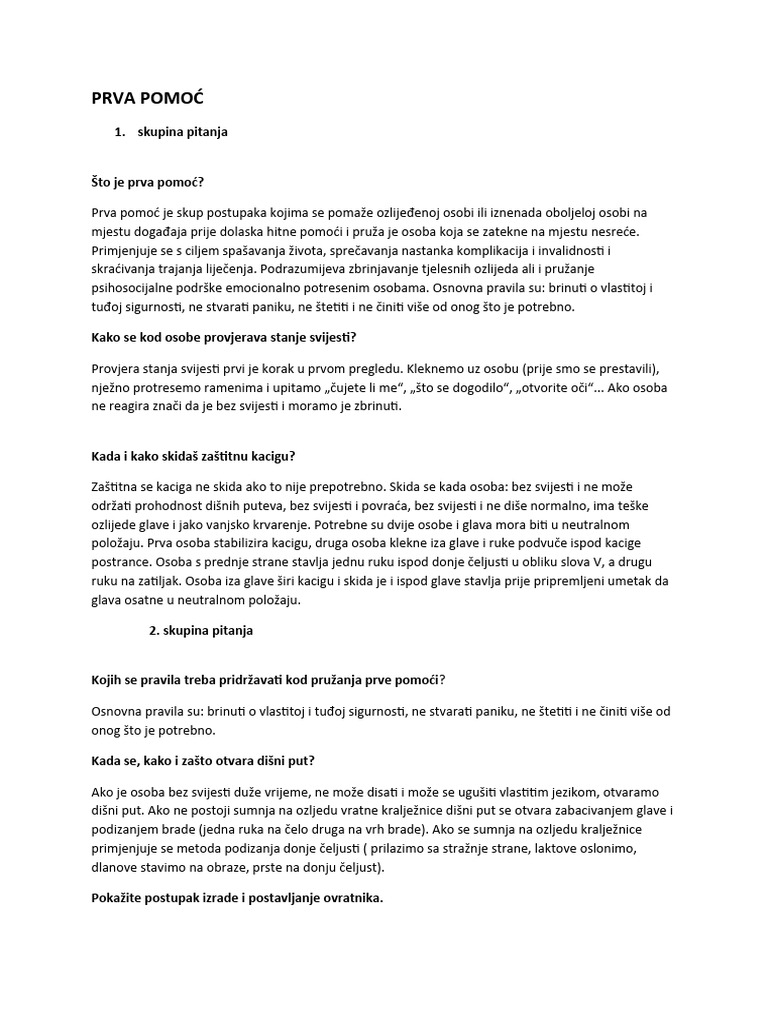 Prva Pomoć | PDF