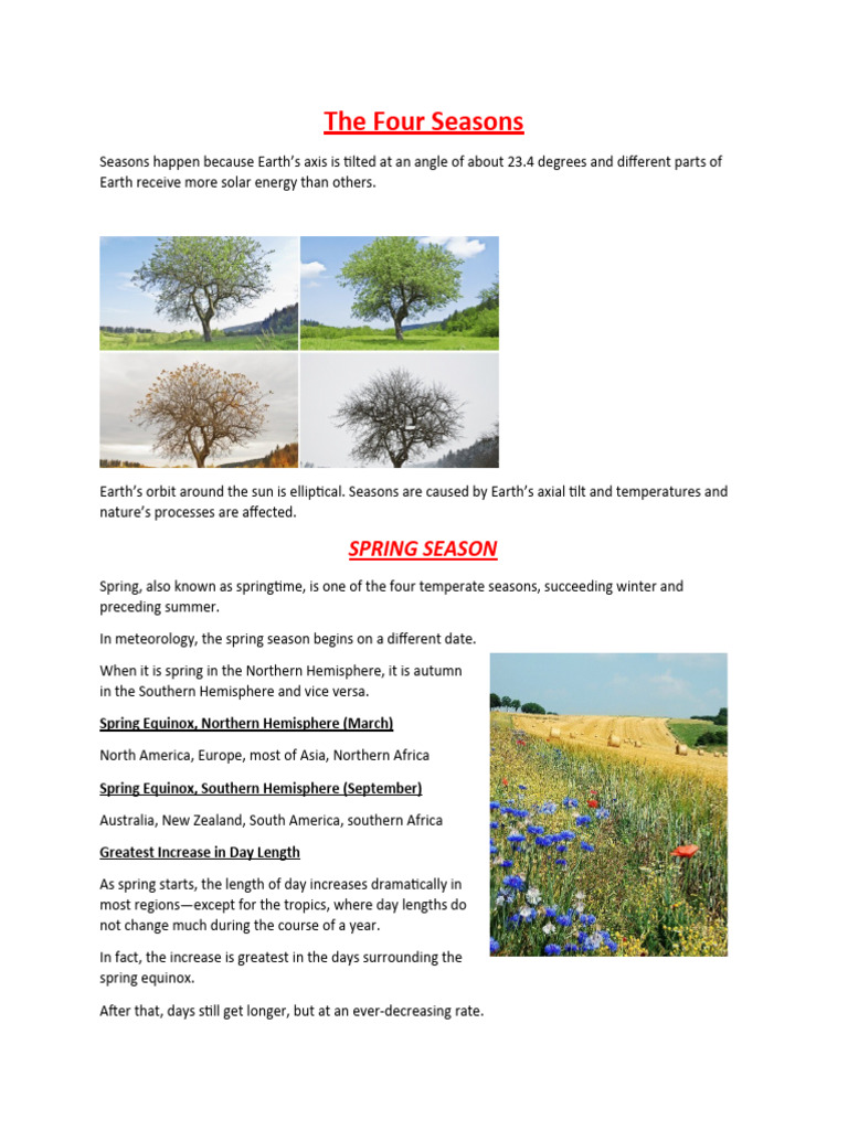 Understanding Earth's Seasons | PDF