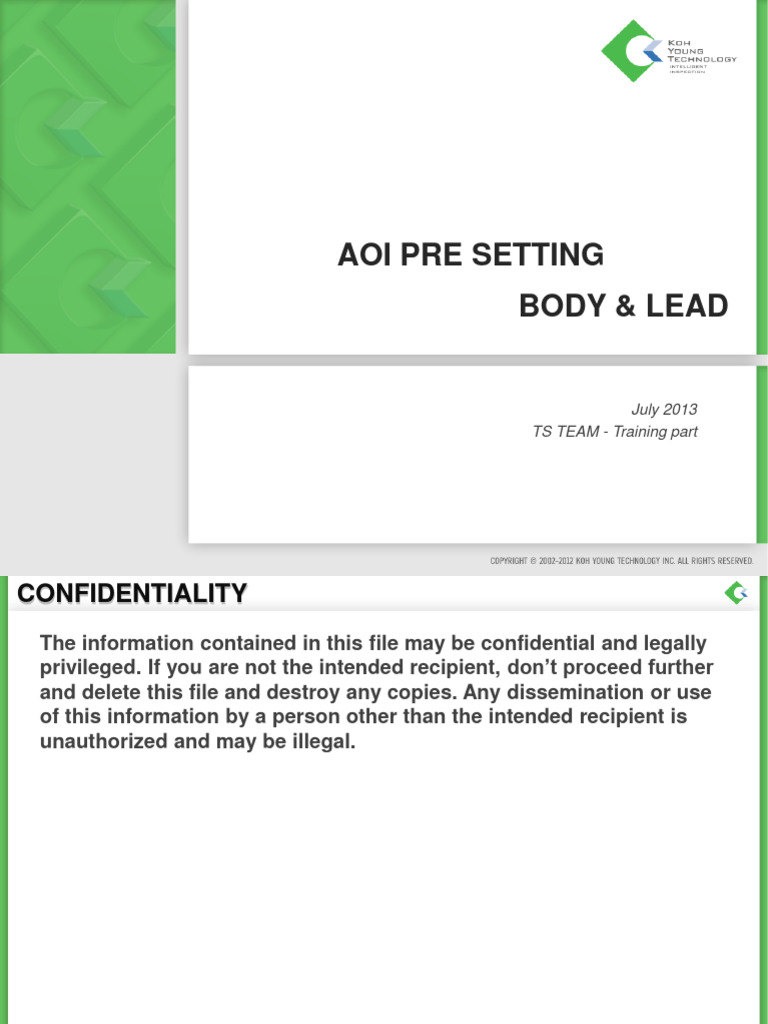 AOI Pre-Setting Guide: Body & Lead | PDF | Inductor | Computer Engineering