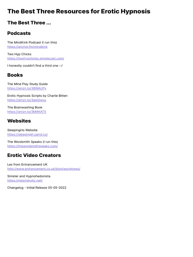 Top Erotic Hypnosis Resources | PDF