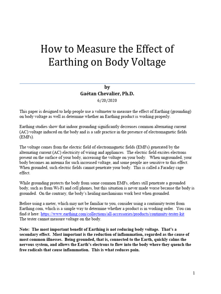 Measuring Body Voltage with Earthing | PDF | Ac Power Plugs And Sockets ...