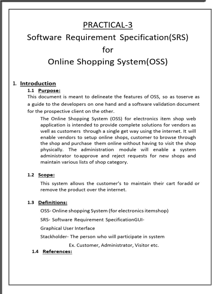 SRS Formate For Online Shopping System | PDF | Computers
