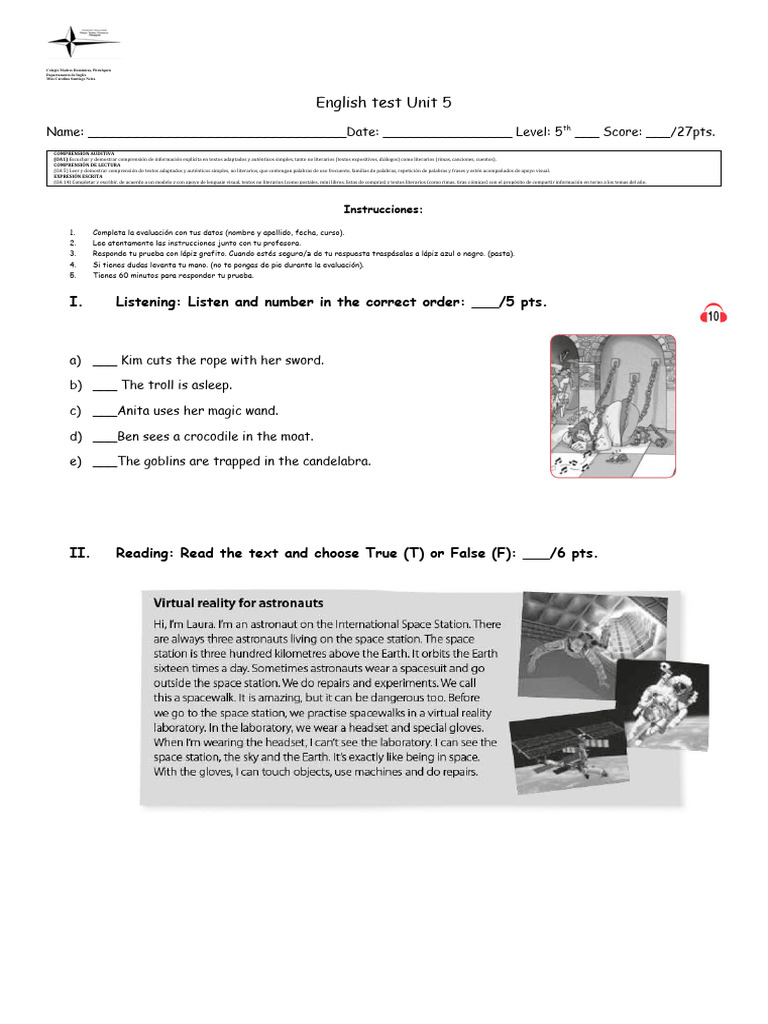 5 Unit 5 Test Pdf Lingüística Comunicación Humana