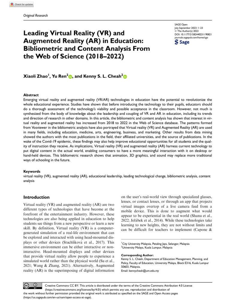 AR/VR in Education: Trends & Analysis | PDF | Augmented Reality ...