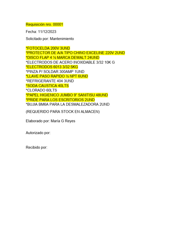 REQUISICIONES 2023 | PDF