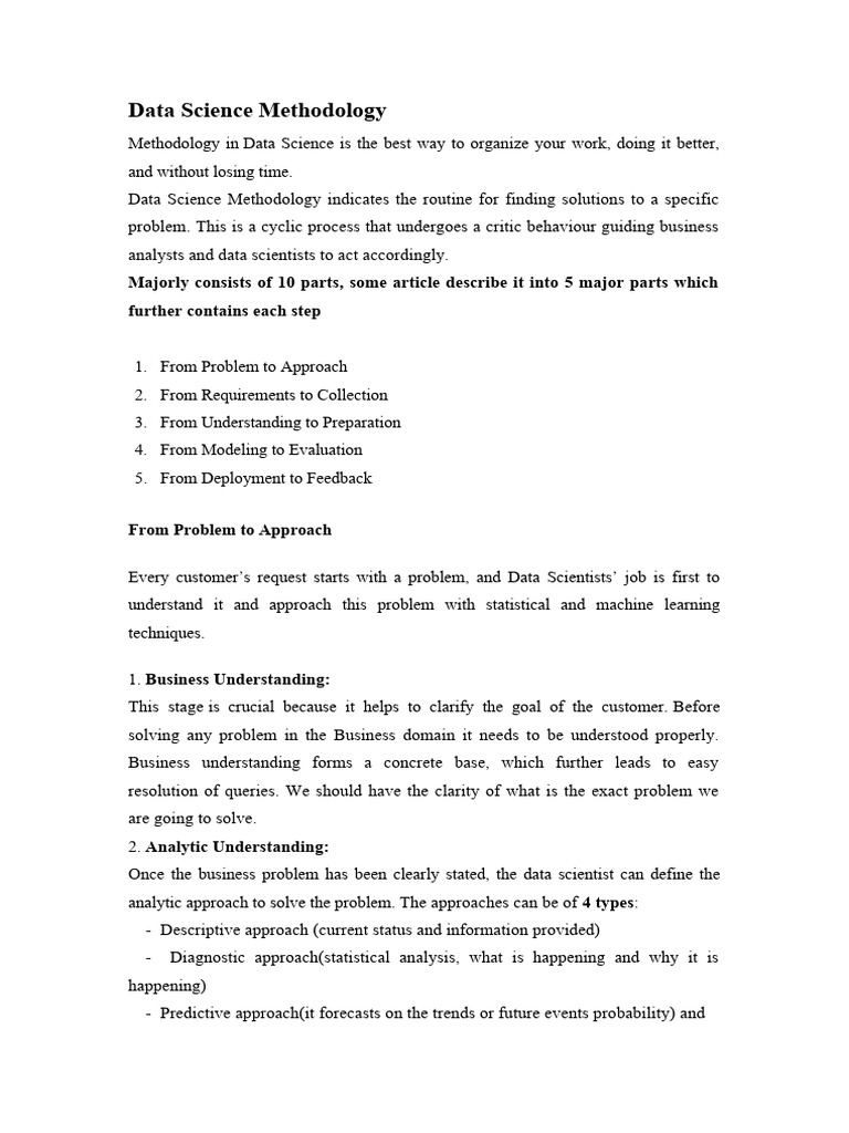 Data Science Methodology | PDF | Methodology | Data Analysis