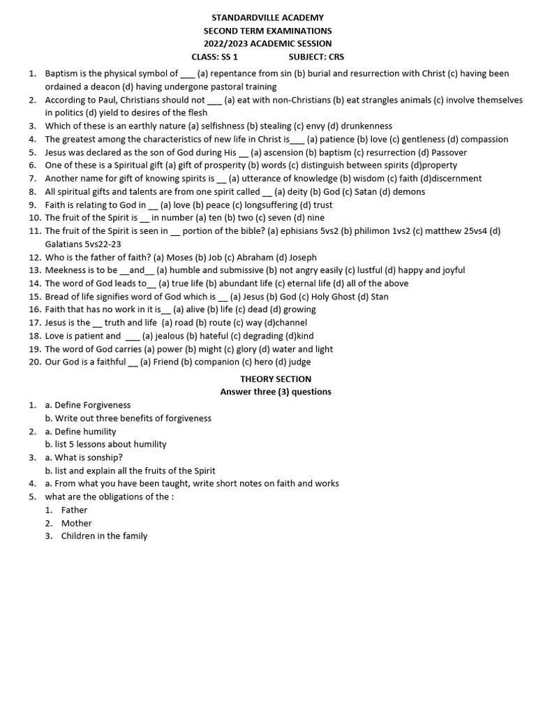 Monday-Next Week Exam | PDF