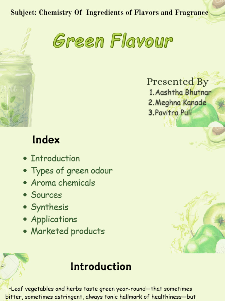 Green Flavour | PDF | Ester | Perfume