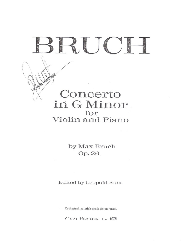 Max Bruch Violin Concerto in G Minor Violin | PDF