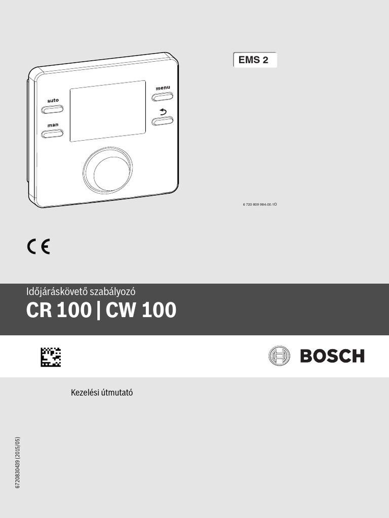 Bosch CR 120 Programozhato Digitalis Szobatermosztat Hasznalati ...