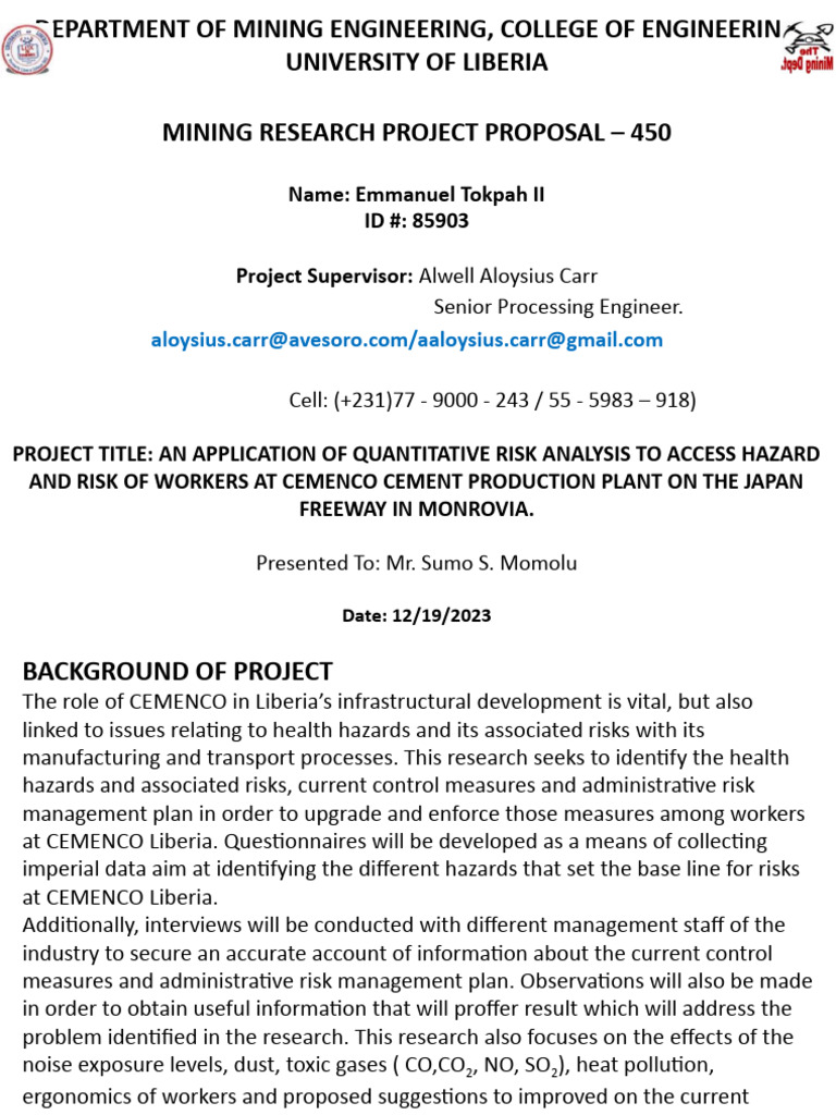 CEMENCO Worker Safety Analysis | PDF | Risk | Risk Management