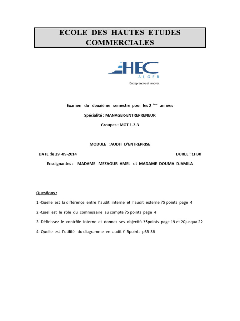 Examen Audit | PDF