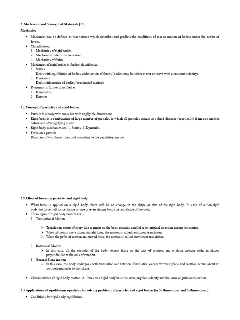 Mechanics Portion | PDF | Ductility | Rotation Around A Fixed Axis