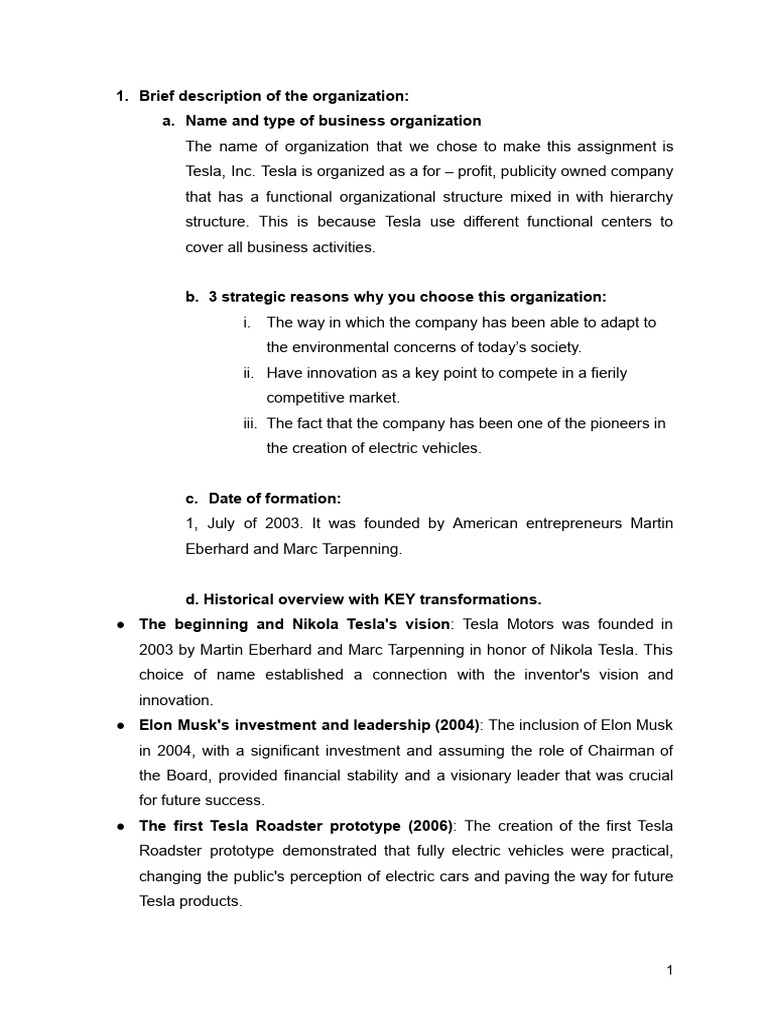 Tesla - Strategic Management | PDF | Renewable Energy | Sustainability