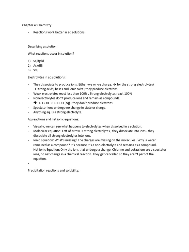Chemistry Ch.4 Notes | PDF