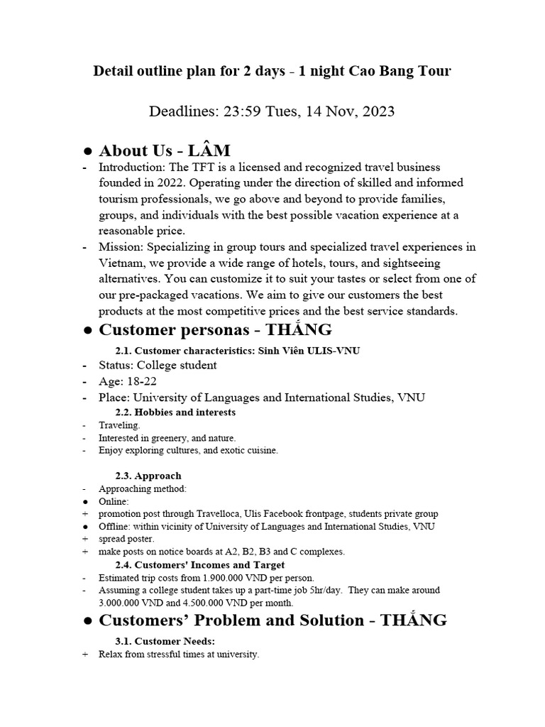 Cao Bang 2-Day Tour Itinerary Guide | PDF | Tourism | Habitat Destruction