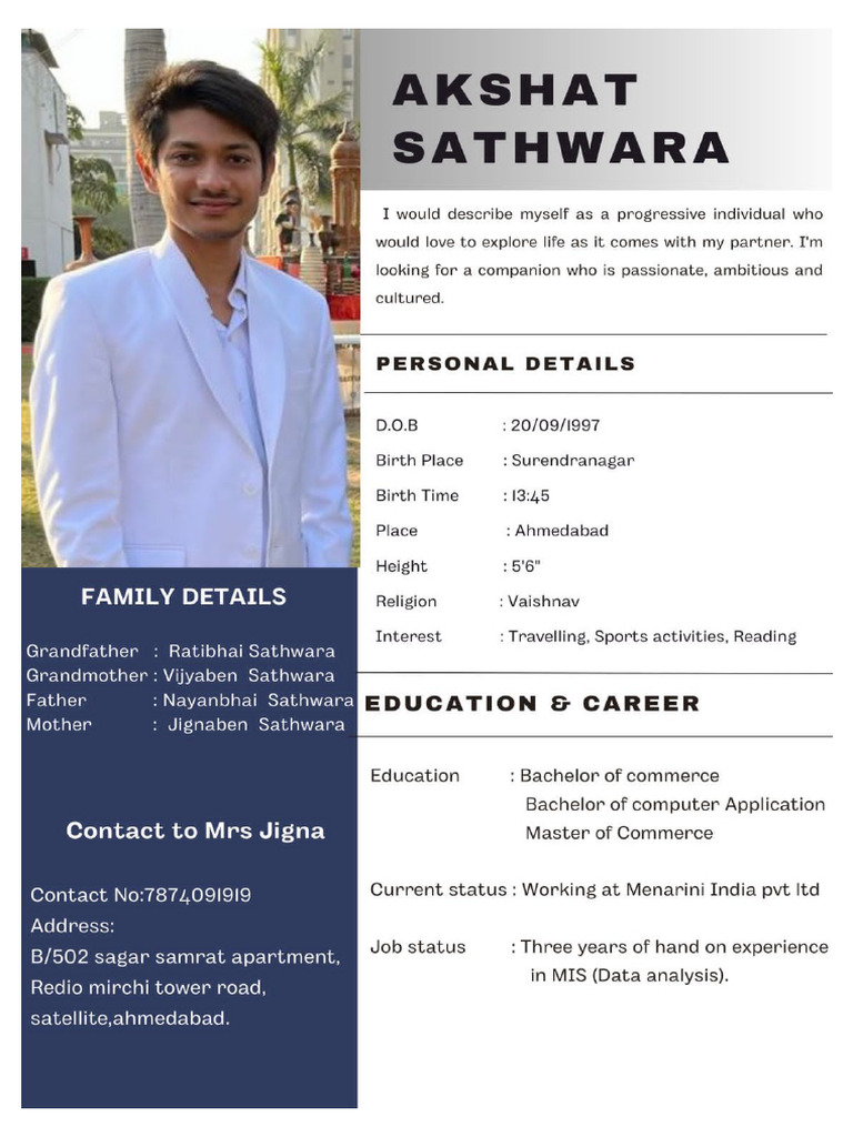 Akshat Bio Data | PDF