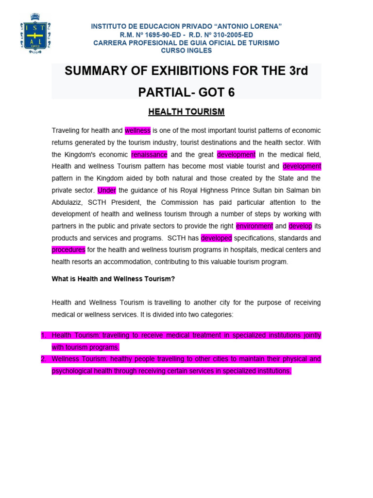 Summary of Exhibitions For The 3rd Partial | PDF | Tourism | Inca Empire