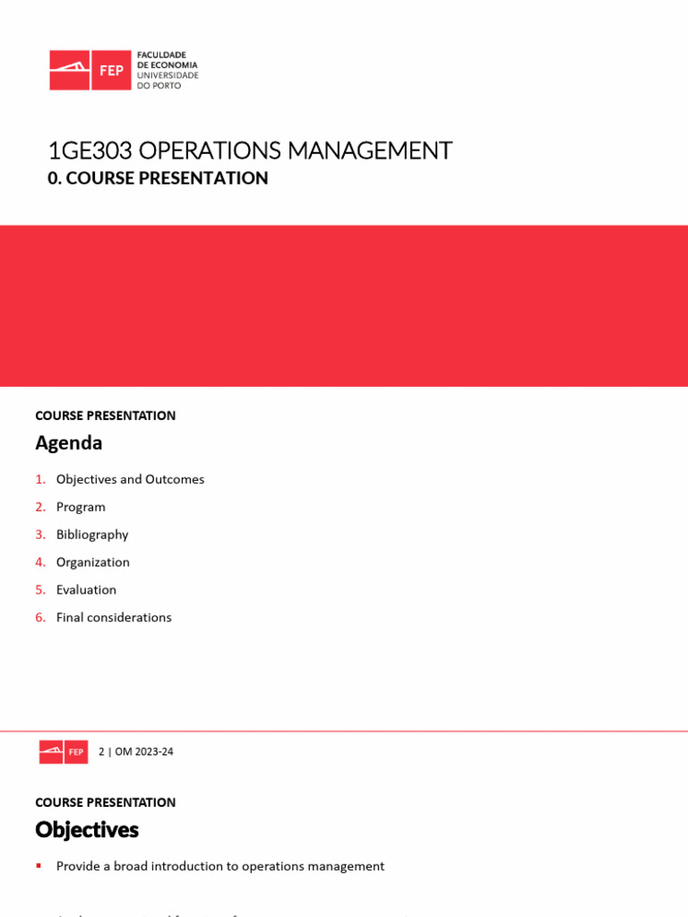 00 Course Presentation | PDF | Operations Management | Supply Chain ...