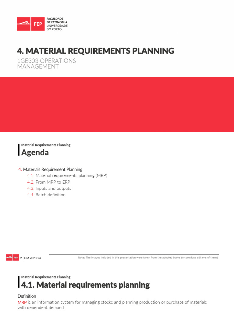 04 Materials Requirement Planning | PDF