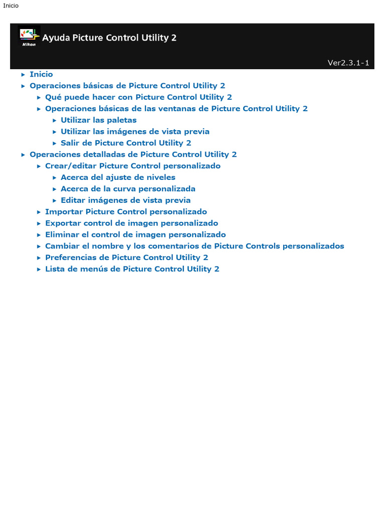 Manual de Picture Control Utility | PDF