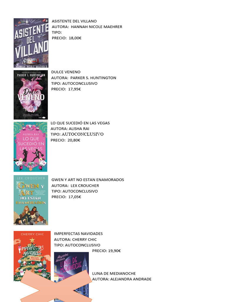 Lista de Libros | PDF