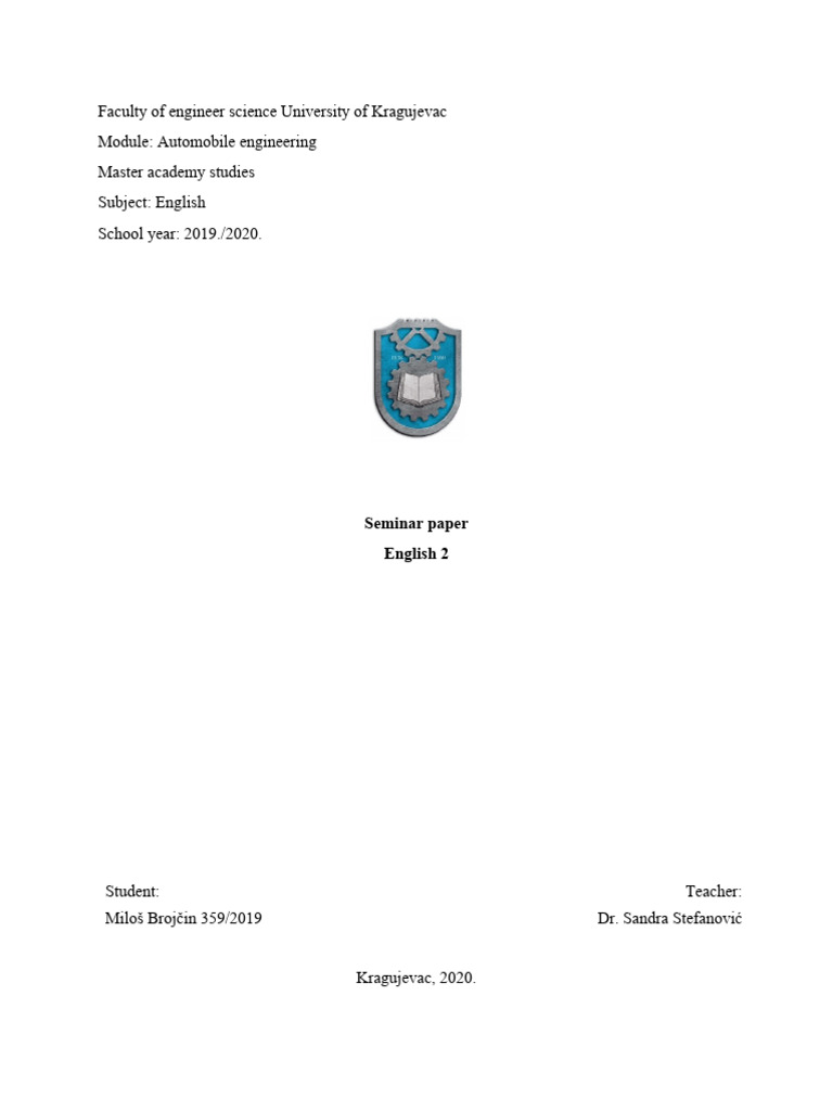 Seminarski Motor Sus 2 | PDF | Internal Combustion Engine | Diesel Engine