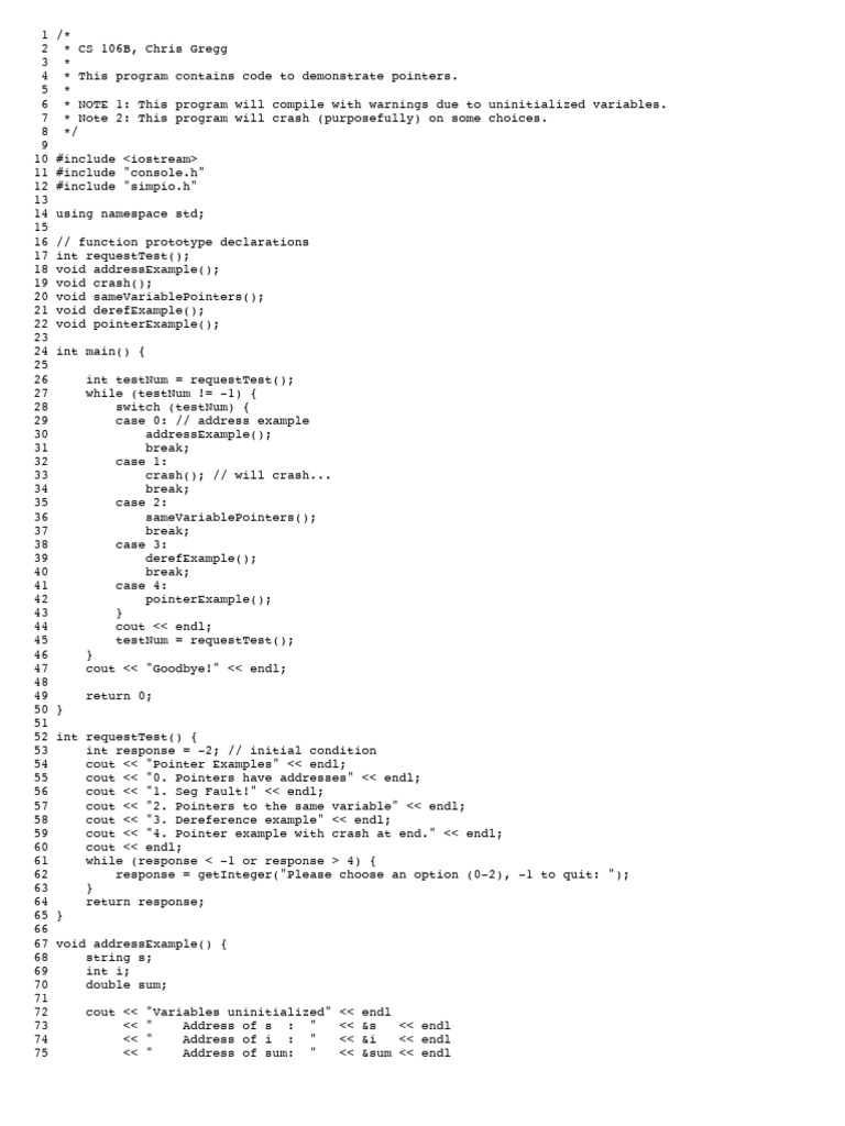 Class Code Pdf Pointer Computer Programming Systems Engineering