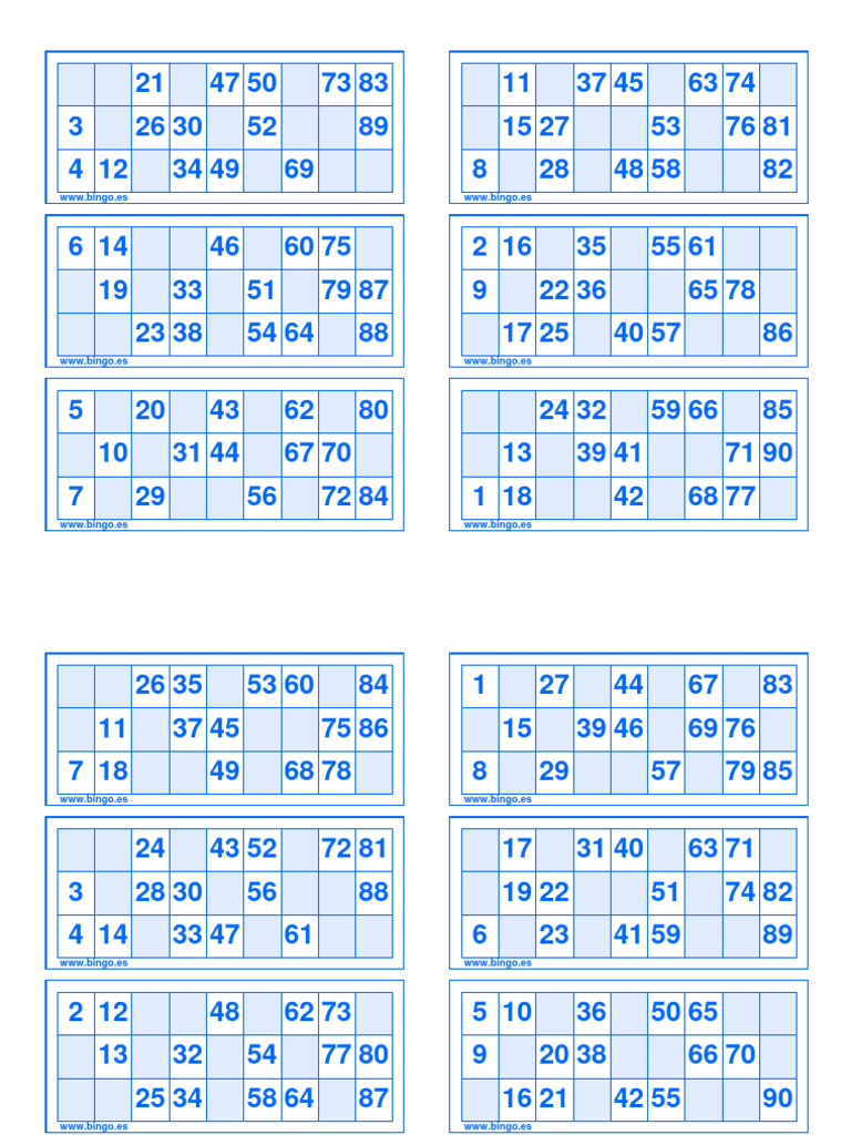 Números y combinaciones de bingo | PDF