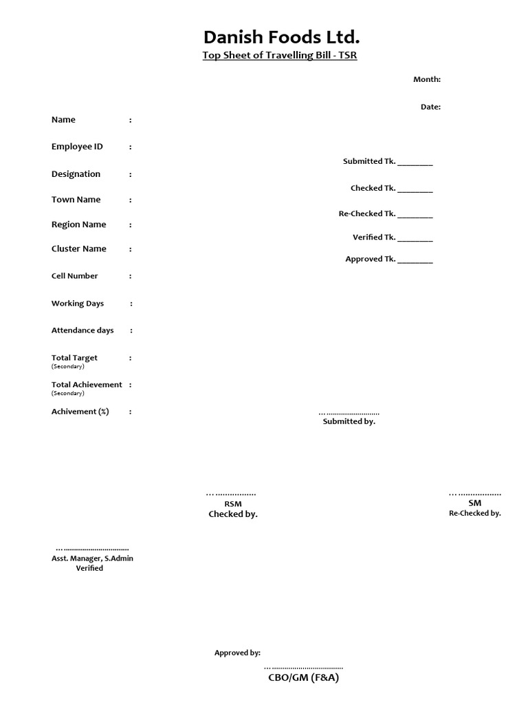 TA DA Format - TSR | PDF
