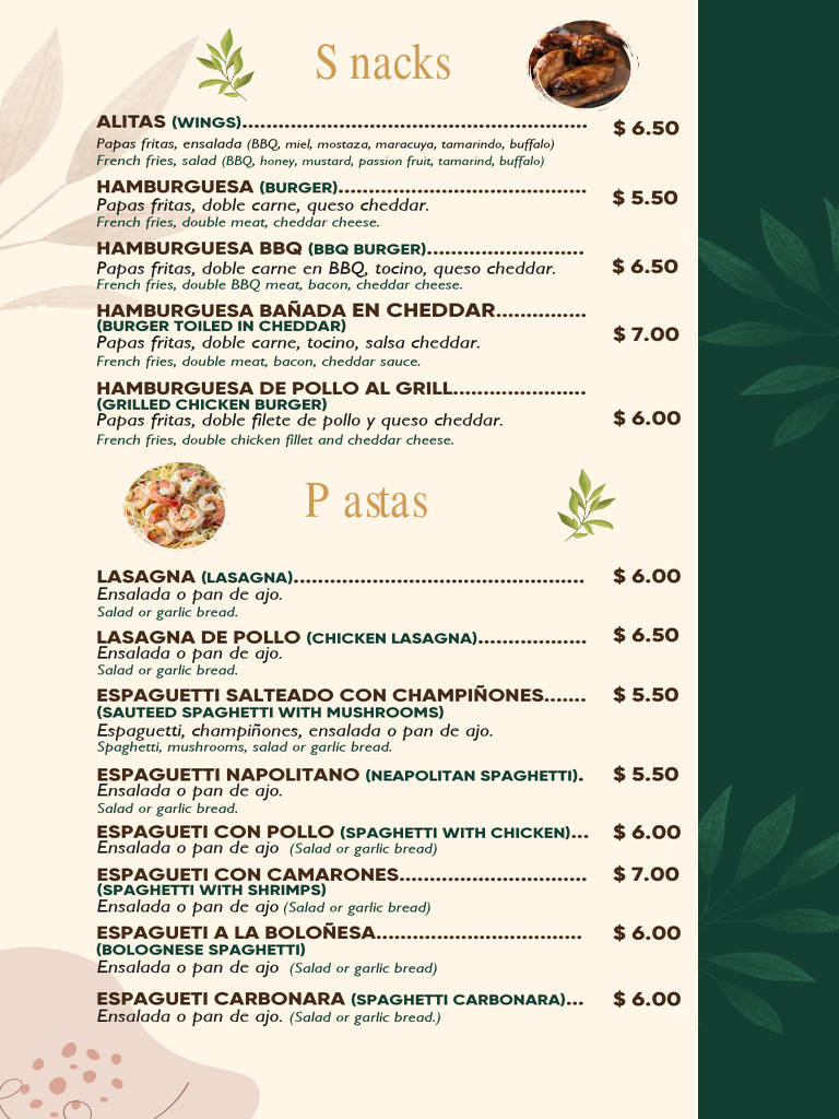 MENU SACHA Comprimido | PDF | Home & Garden