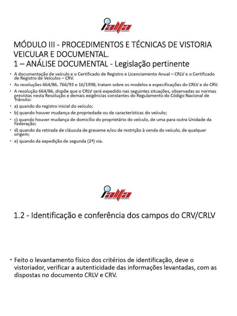 Curso Vistoriador Módulo III - Procedimentos e Técnicas de Vistoria ...