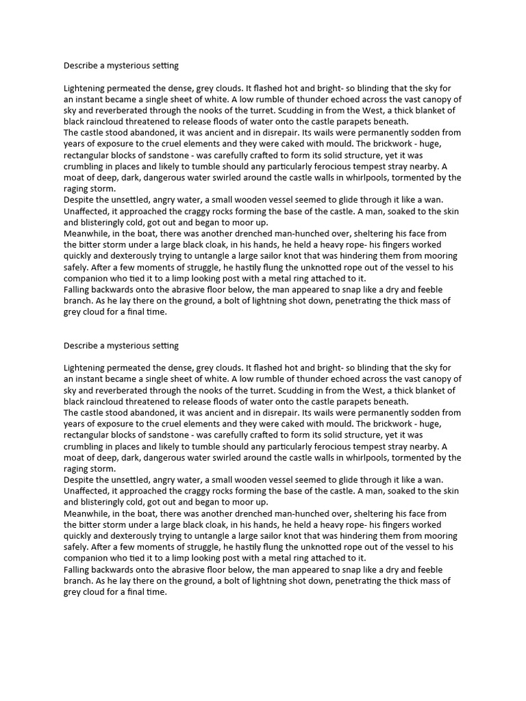 Describe A Mysterious Setting | PDF | Meteorological Phenomena