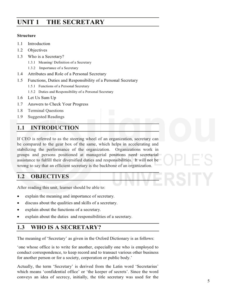 Unit 1 | PDF | Secretary | Etiquette