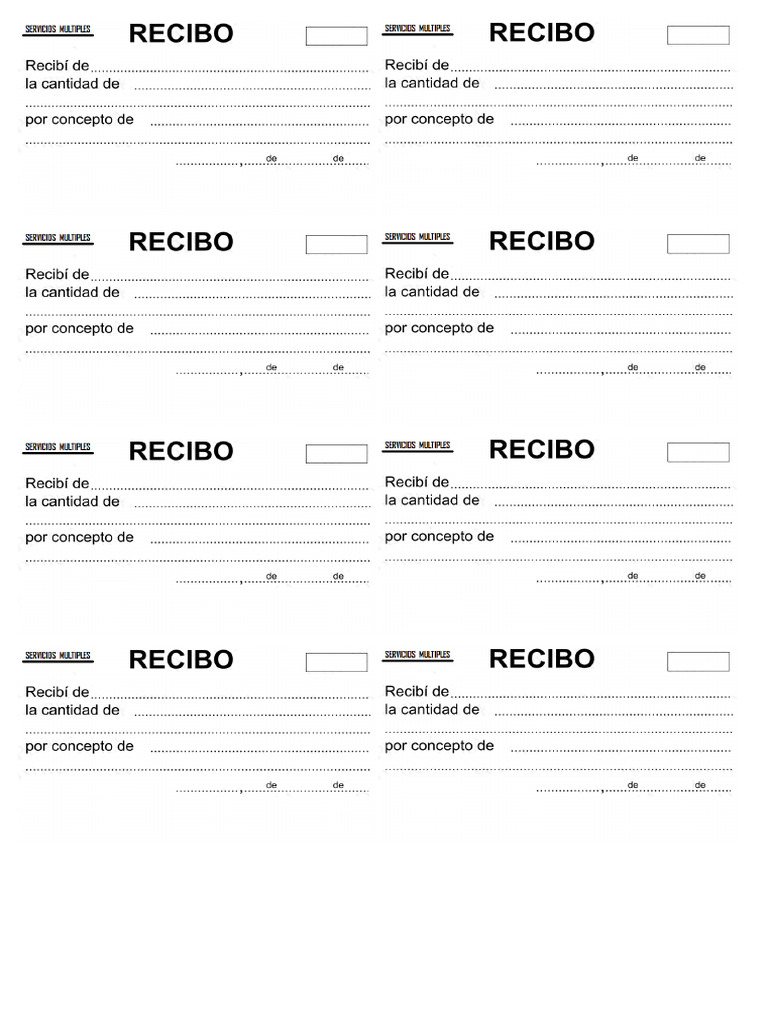 Recibo Plantilla | PDF